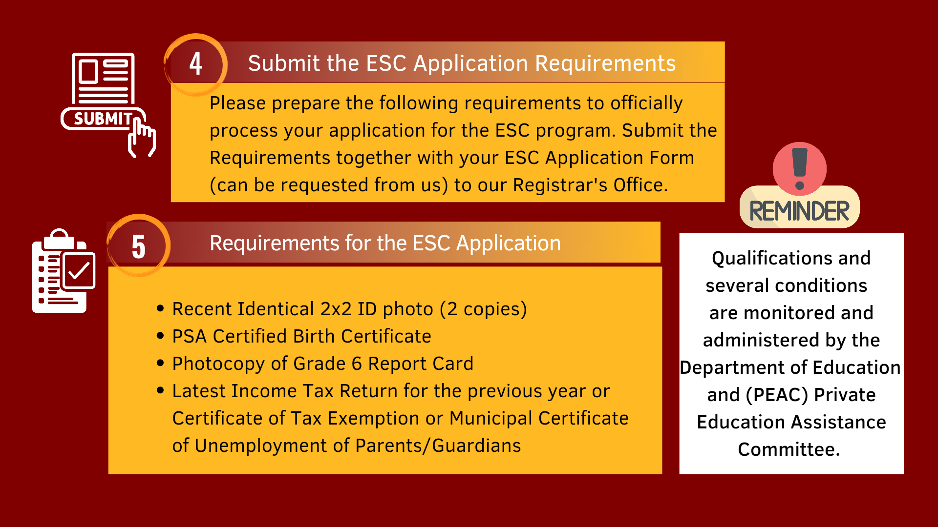 ESC Grants Available for Incoming Grade 7 BEC Students