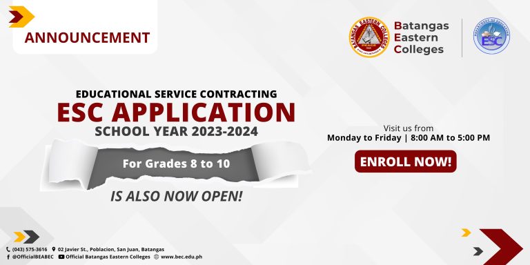 ESC Grant NOW ALSO AVAILABLE for Grade 8, Grade 9 and Grade 10
