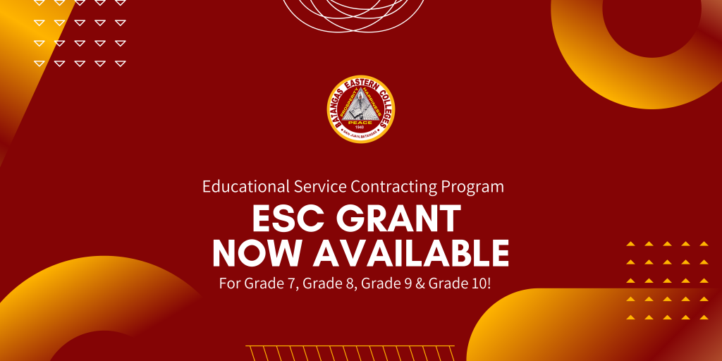 ESC Grant NOW ALSO AVAILABLE for Grade 8, Grade 9 and Grade 10