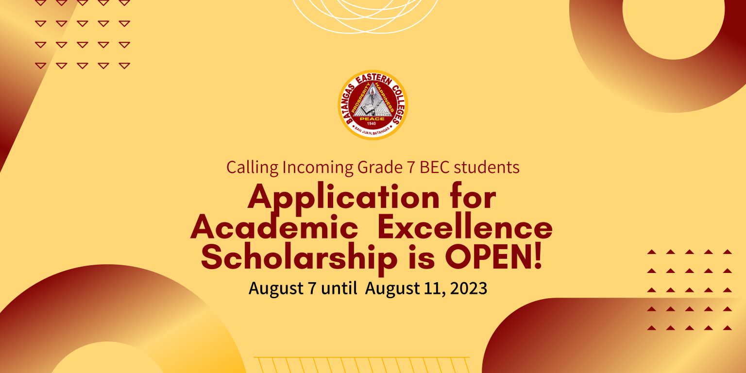Application for Academic Excellence Scholarship is NOW OPEN for ...